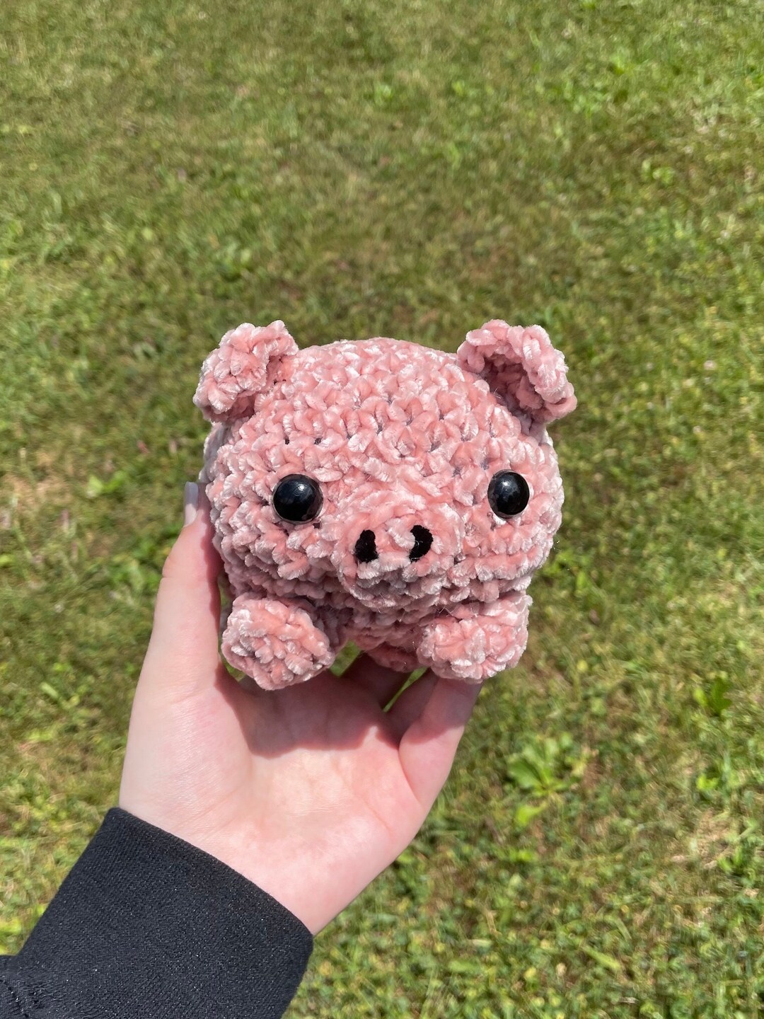 Crochet Pig | Amigurumi Pig | Pig Plush | Pink Fuzzy Velvet Crochet Pig ...