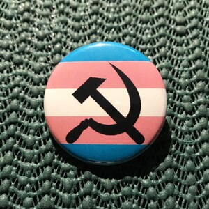 Trans Communist Pride LGBT Flag Pin Back Button or Magnet - Etsy