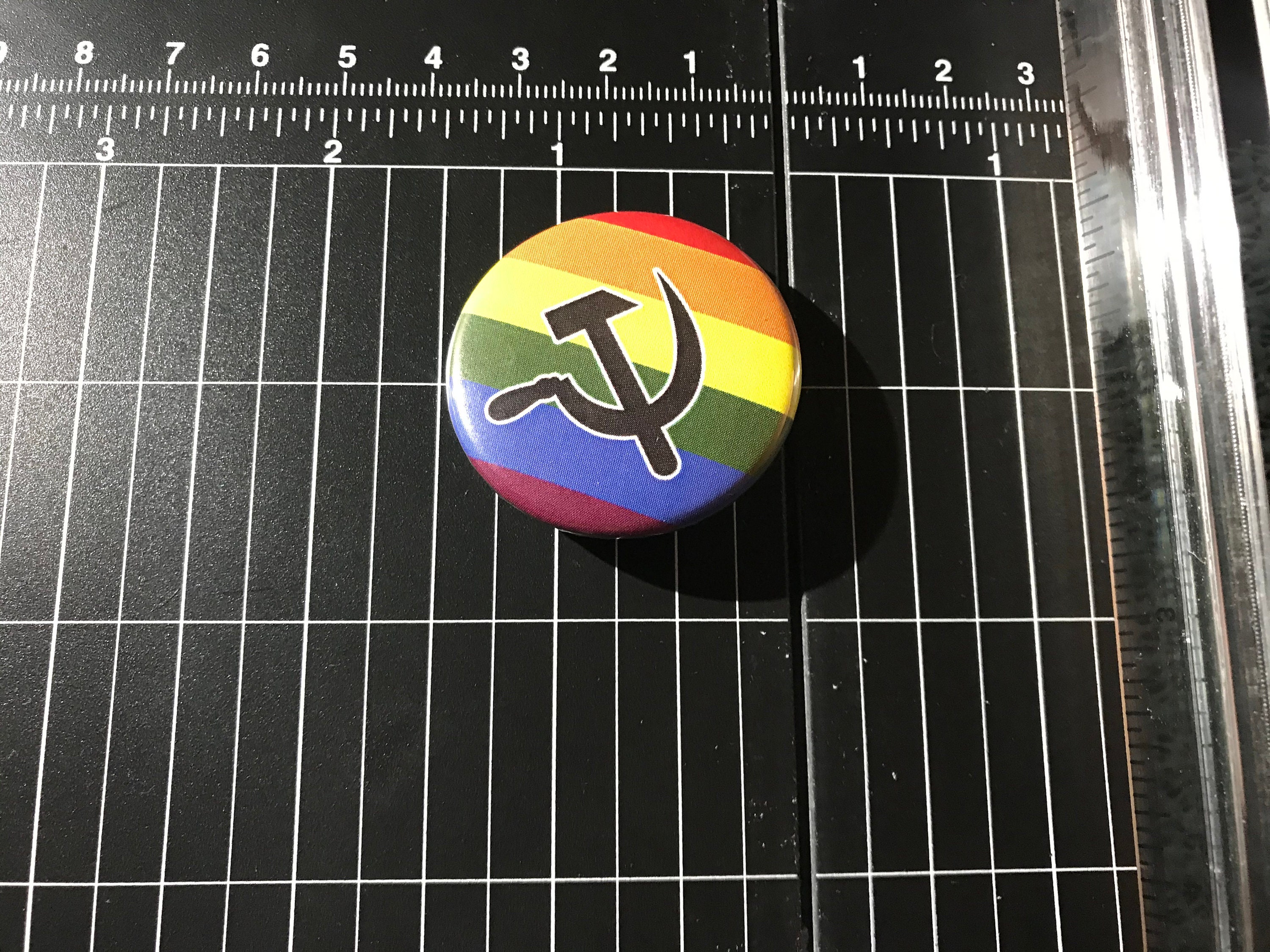 Gay Communist Pride flag pin back button or magnet 1.5 | Etsy