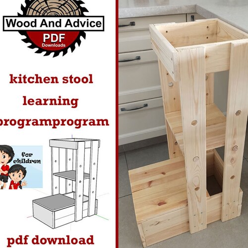 Toddler Tower Plan Wood Kitchen Stand Plan Little Chef Tower - Etsy