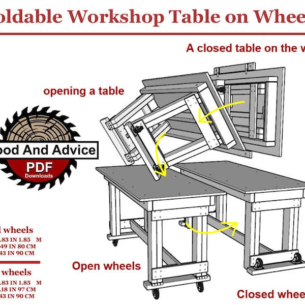 Table on Wheels - Etsy