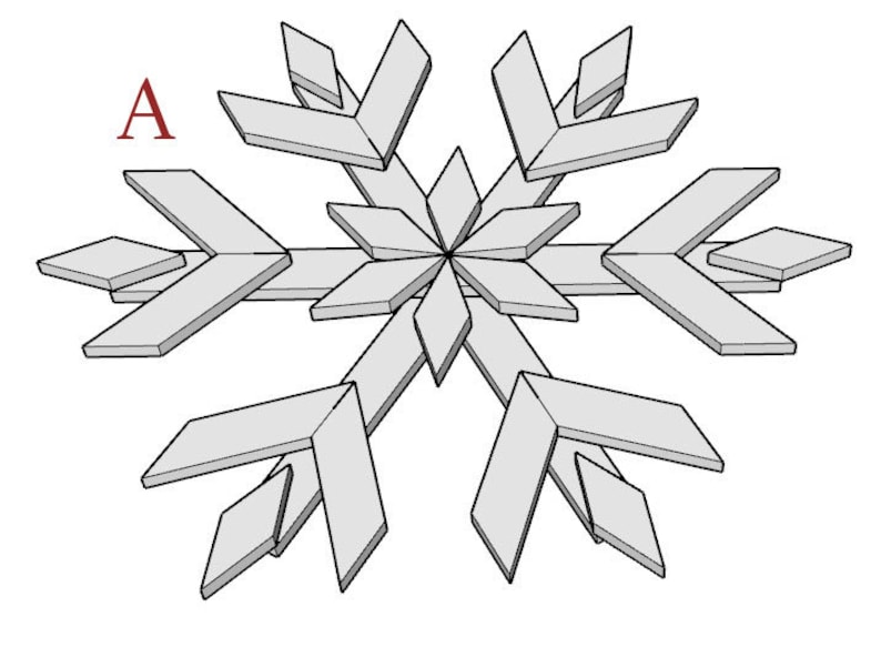 4 Large Snowflakes , From One Picket, One Picket Snowflakes, Christmas ...