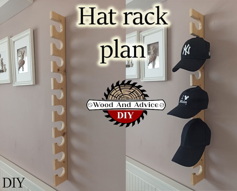 Hat Rack Plan, Hat Rack, Custom Hat Rack, Custom Hat Rack, Baseball Hat ...