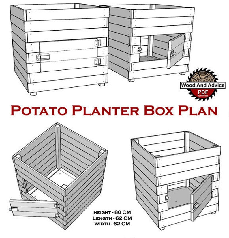 Potato Planter Box Plan/planter Box Plan/pdf Plan/garden Box - Etsy