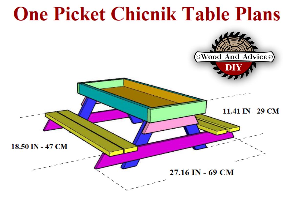 One Picket Chicnik Table Plans DIY, Digital Plans, Chicken Table ...