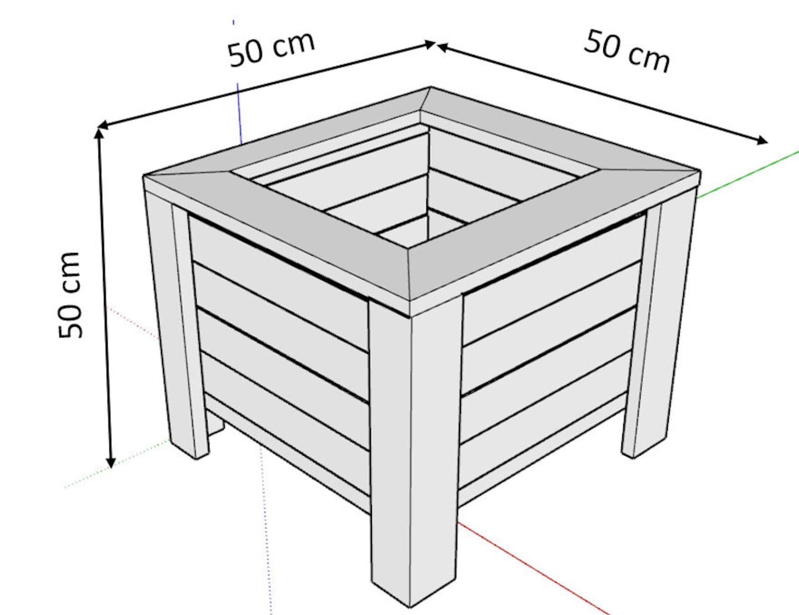 Step-by-step Flower Pot Plans | Dimensions 54in, 54in and 50in ...