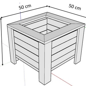 Step-by-step Flower Pot Plans | Dimensions 54in, 54in and 50in ...