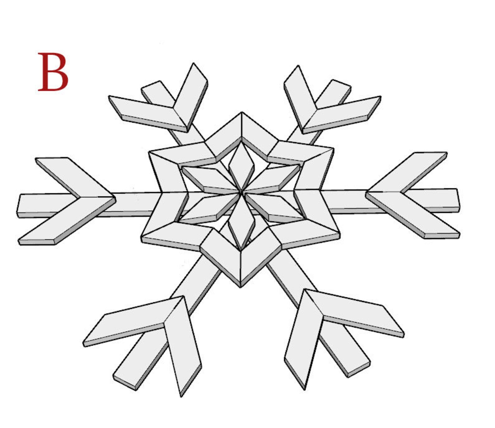 4 Large Snowflakes , From One Picket, One Picket Snowflakes, Christmas ...