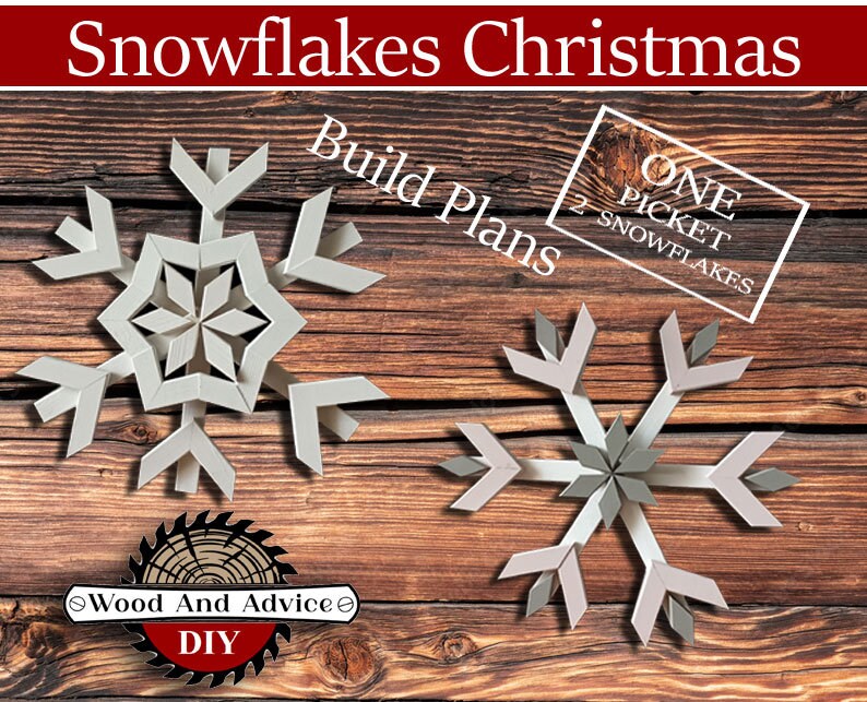 4 Large Snowflakes , From One Picket, One Picket Snowflakes, Christmas ...