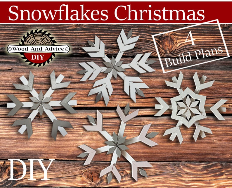 4 Large Snowflakes , From One Picket, One Picket Snowflakes, Christmas ...