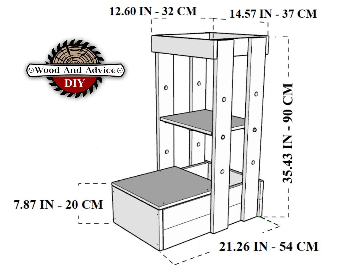 Kitchen Learning Stool Plan/kitchen Stand Plan/little Chef Stool Plan ...