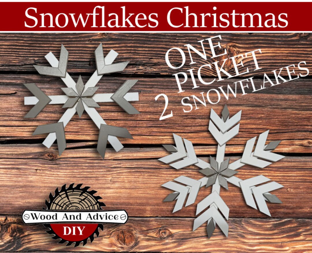 2 Large Snowflakes , From One Picket, One Picket Snowflakes, Christmas ...