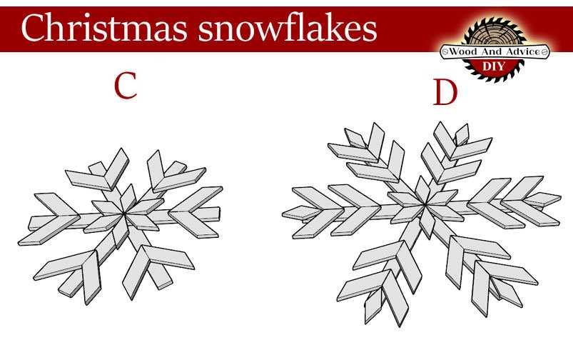 4 Large Snowflakes , From One Picket, One Picket Snowflakes, Christmas ...