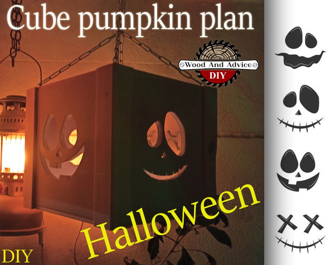 Cube Pumpkin Plan, Halloween, DIY Pumpkin Building Plan, Pumpkin Plan ...