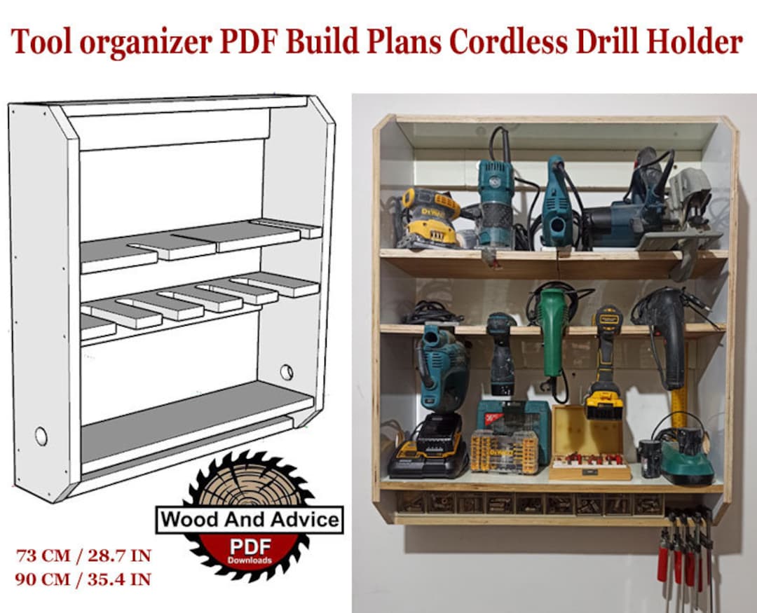 PDF Build Plans Cordless Drill Holder,diy Plans Wall Mounted Drill ...