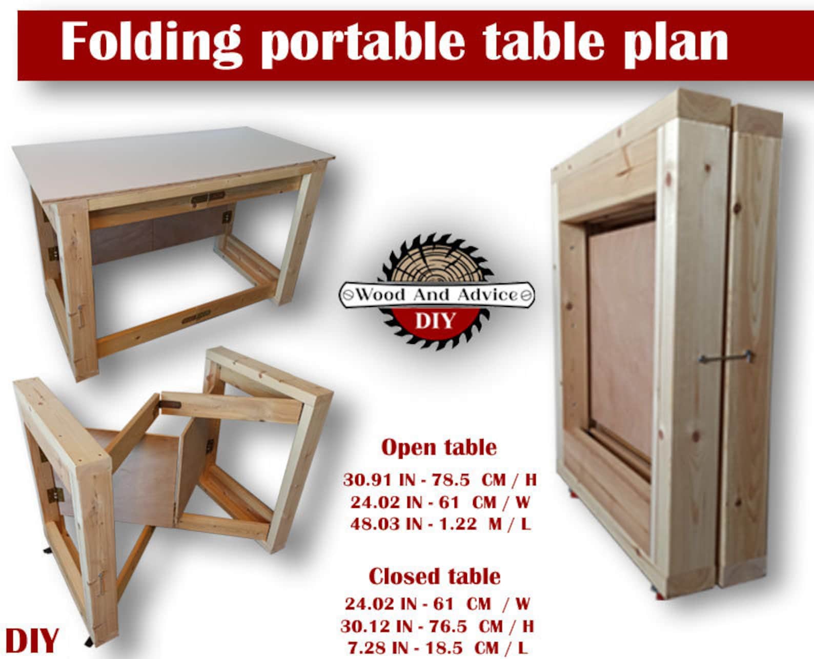 Folding Table Base Plan/folding Craft Table Base Plan/compact Table ...