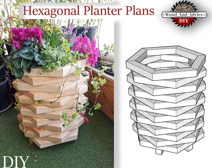 Modern Octagonal Wood Planter Straight With 7 Tiers - Etsy