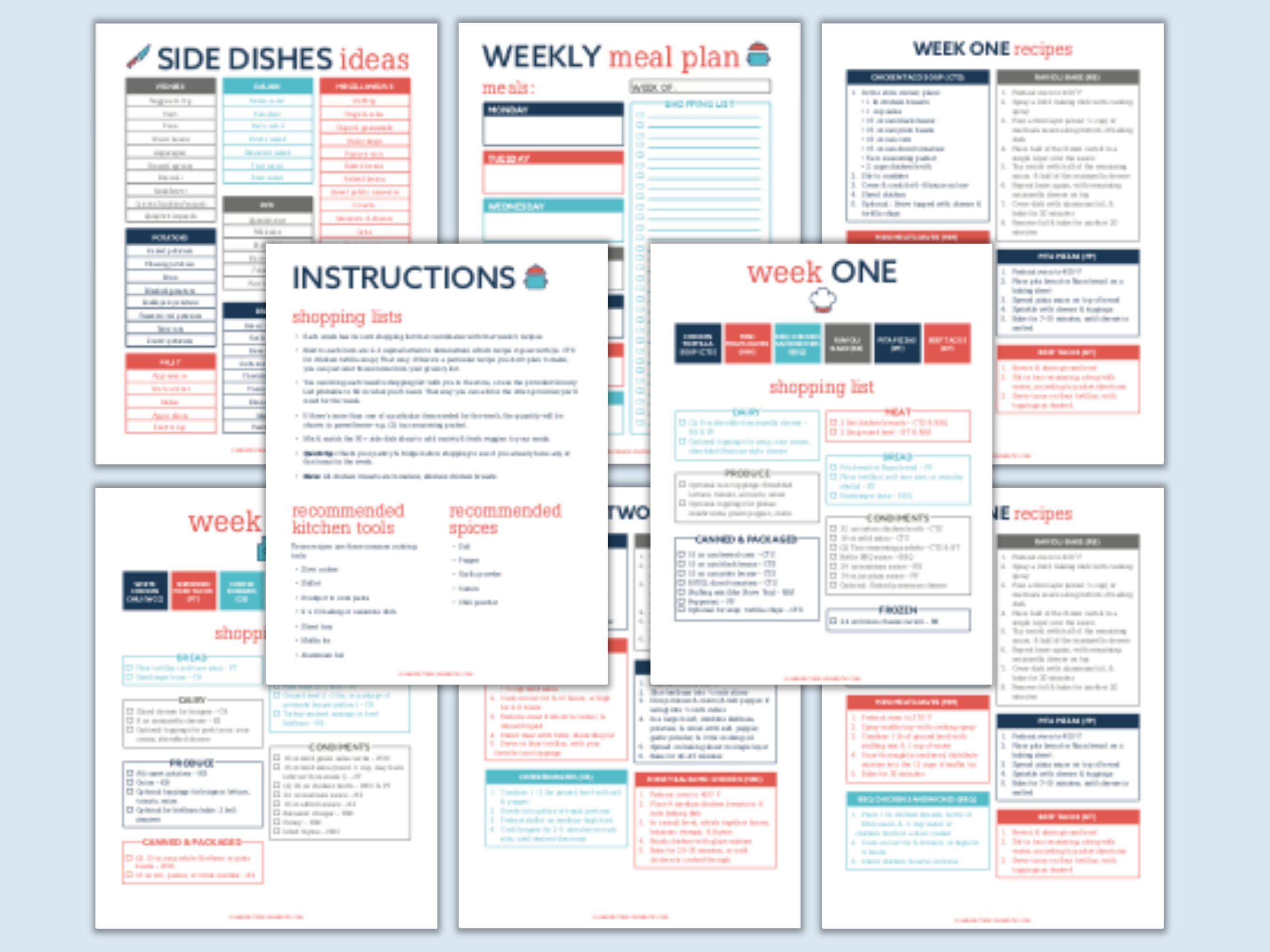 6 Week Meal Plan | Done-for-you Meal Plan & Shopping List | Meal Plan ...