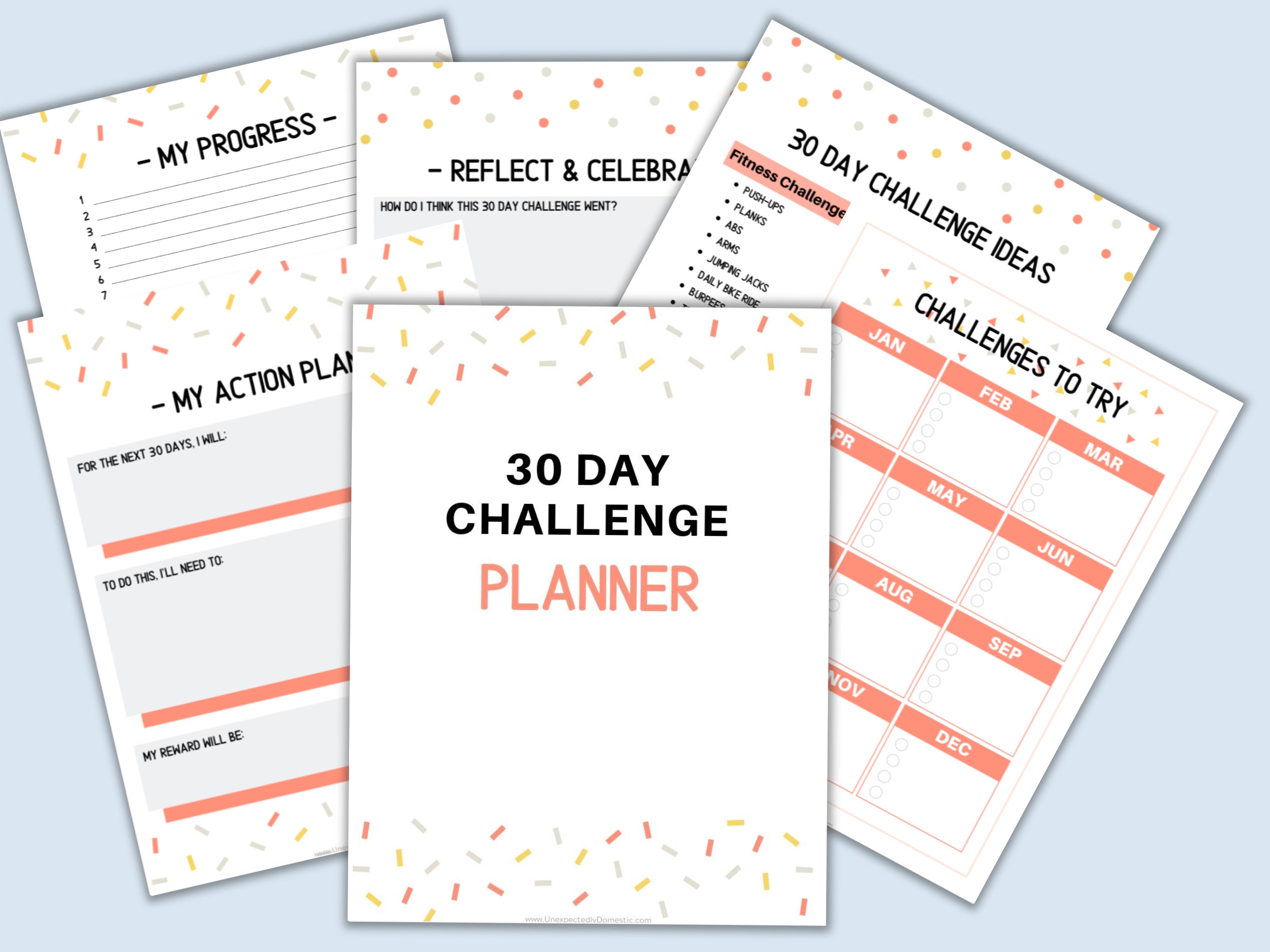30 Day Challenge Planner | 30 Day Challenge Printable | 30 Day ...