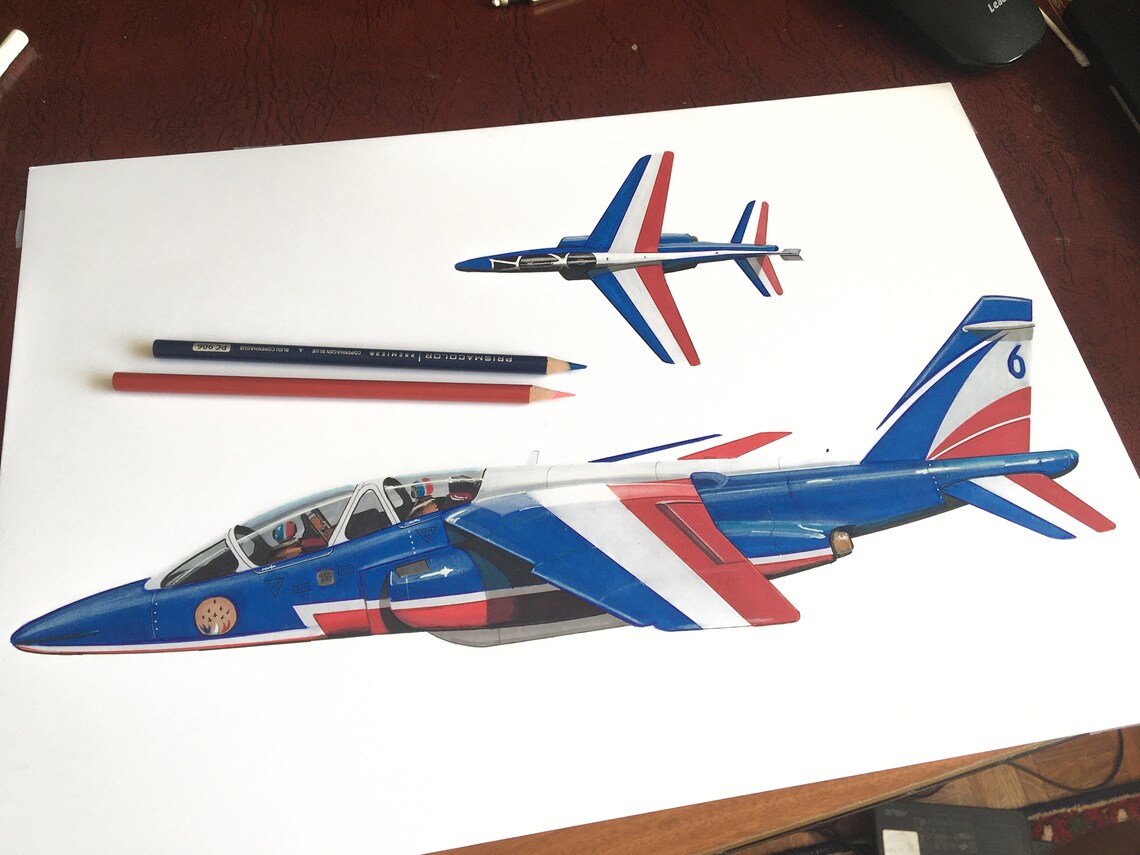 Alphajet Handmade Aviation Illustration Airplane Poster Wall - Etsy