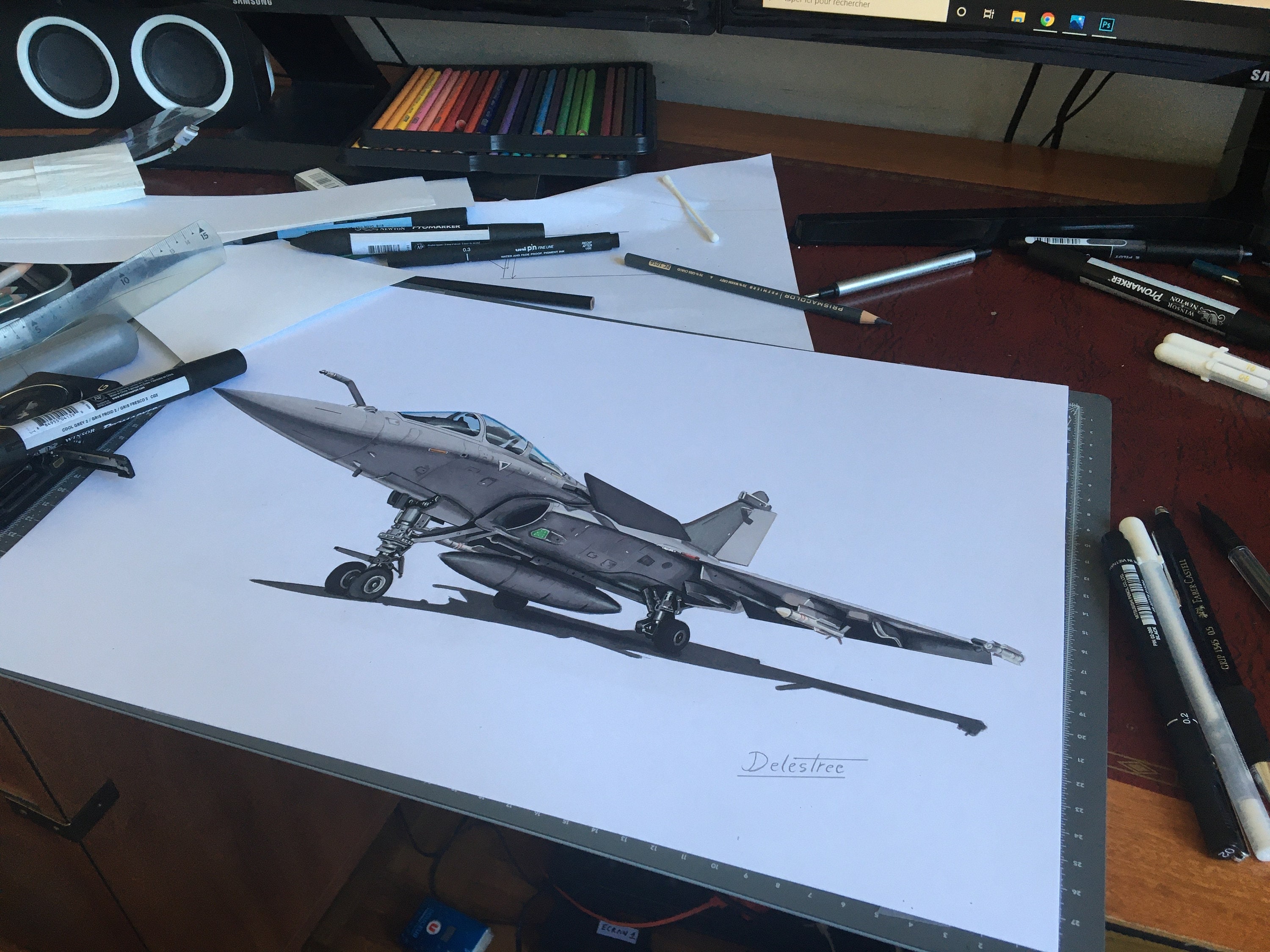Dassault Rafale M Handmade Aviation Illustration Airplane Poster Wall ...