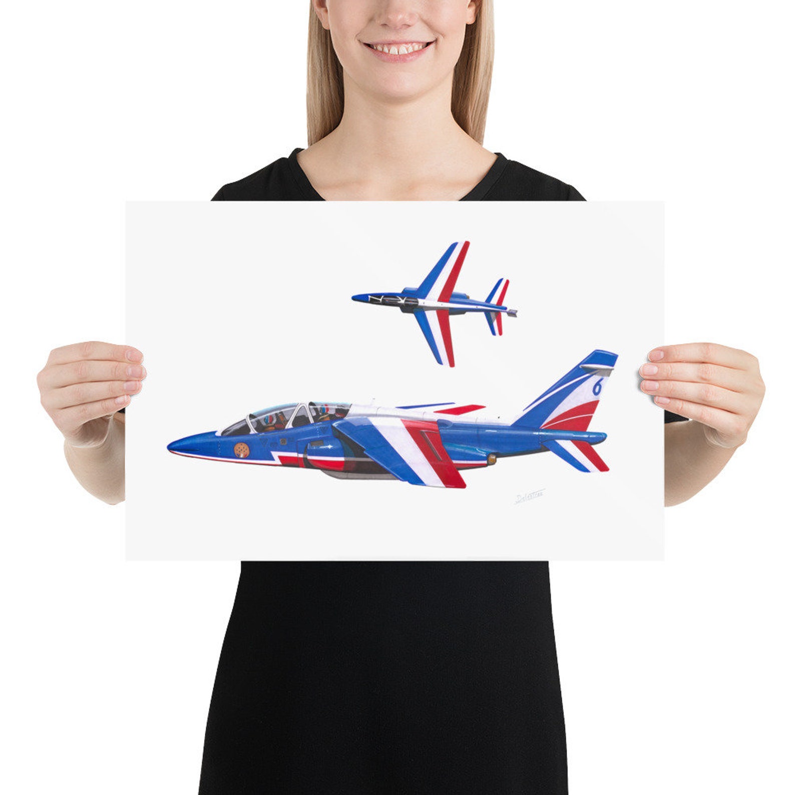 Alphajet Handmade Aviation Illustration Airplane Poster Wall Art Print ...