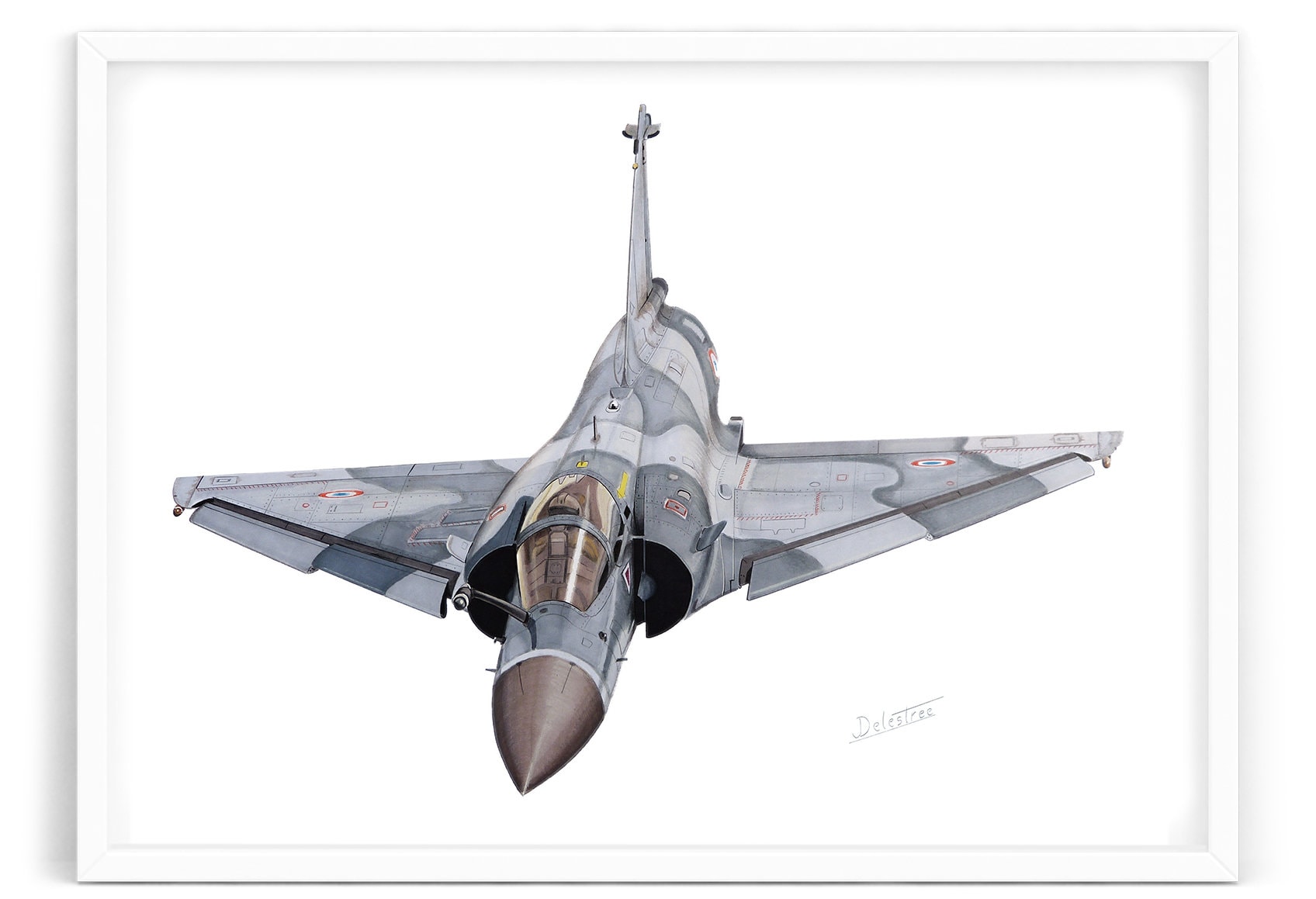 Dassault Mirage 2000 - Handmade Aviation Illustration - Airplane Poster ...