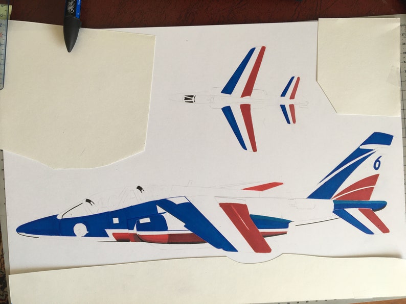 Alphajet Handmade Aviation Illustration Airplane Poster Wall Art Print ...