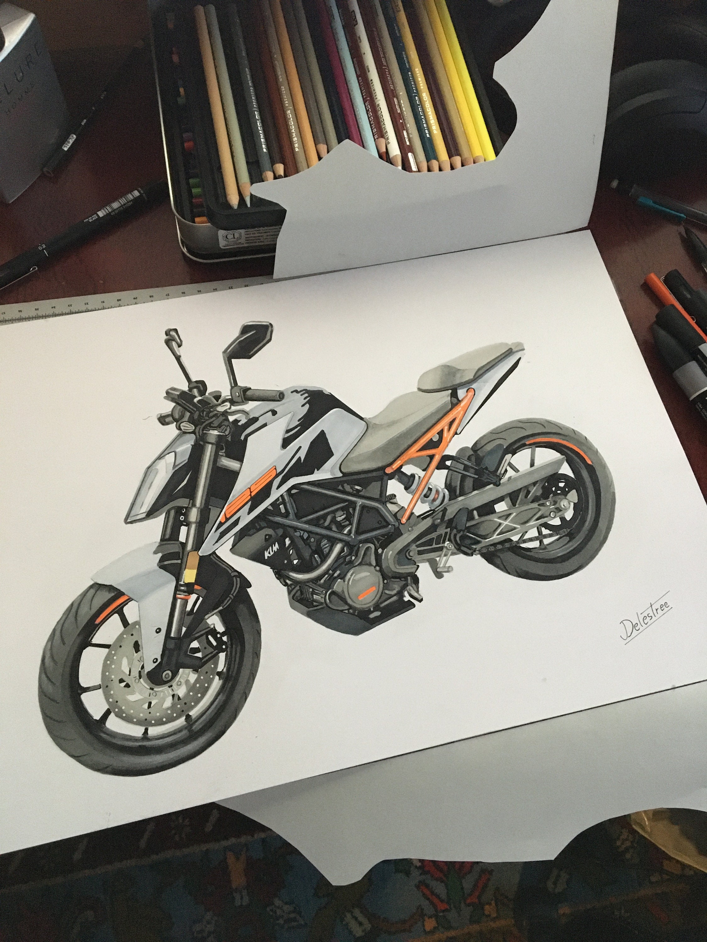 KTM Duke 125 Handmade Bike Illustration Vehicle Poster | Etsy