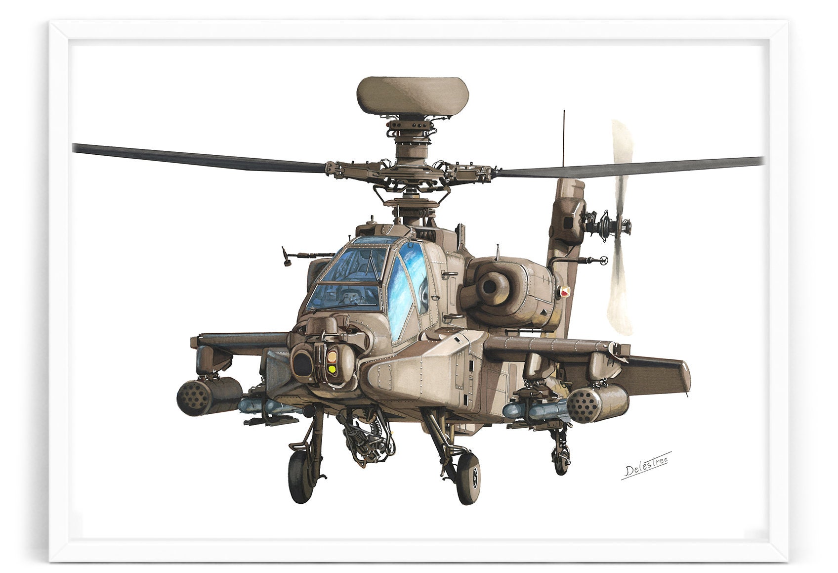 Apache Longbow Helicopter Drawing