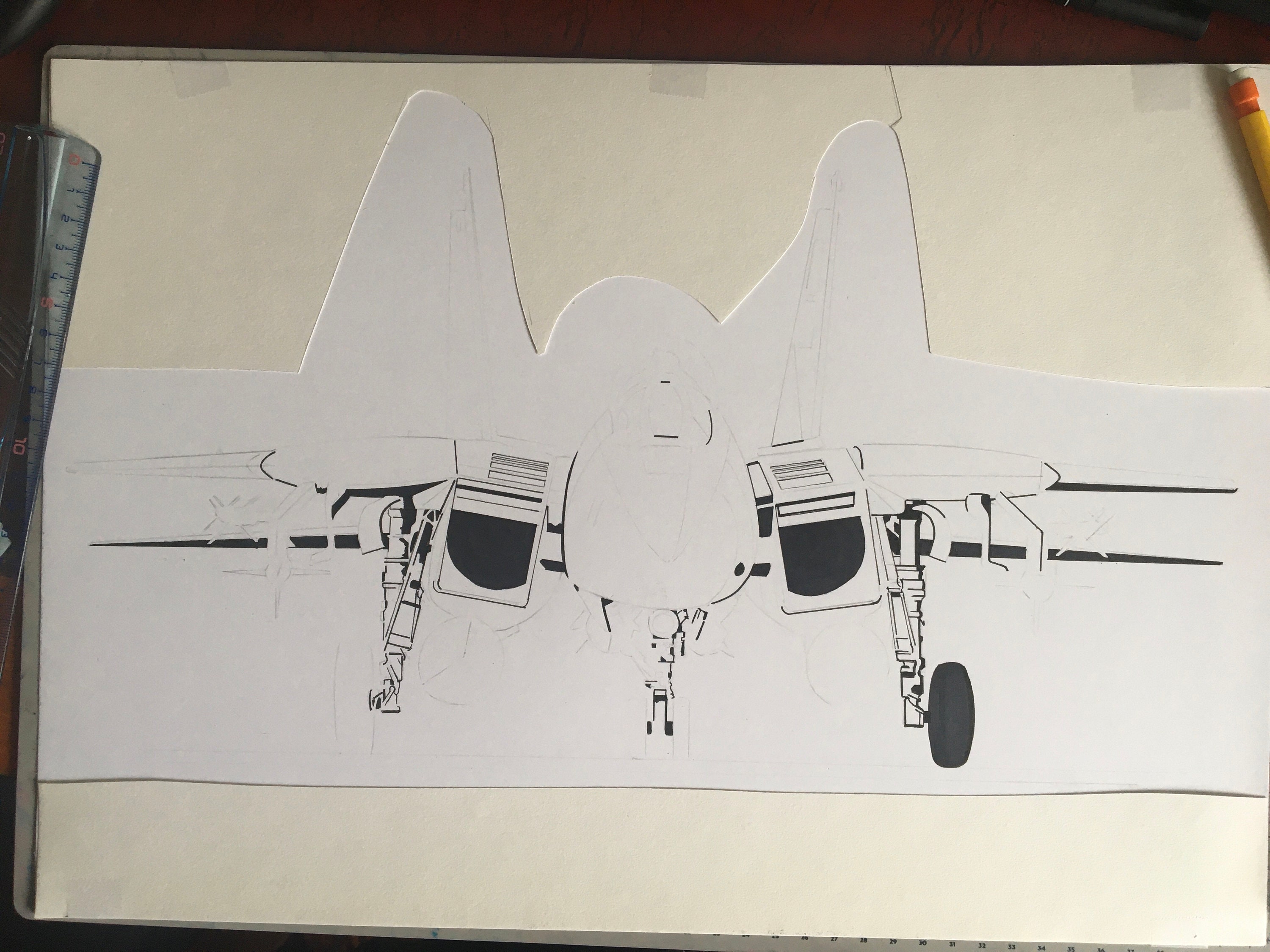 F14 Tomcat Handmade Aviation Illustration Airplane Poster Wall Art ...