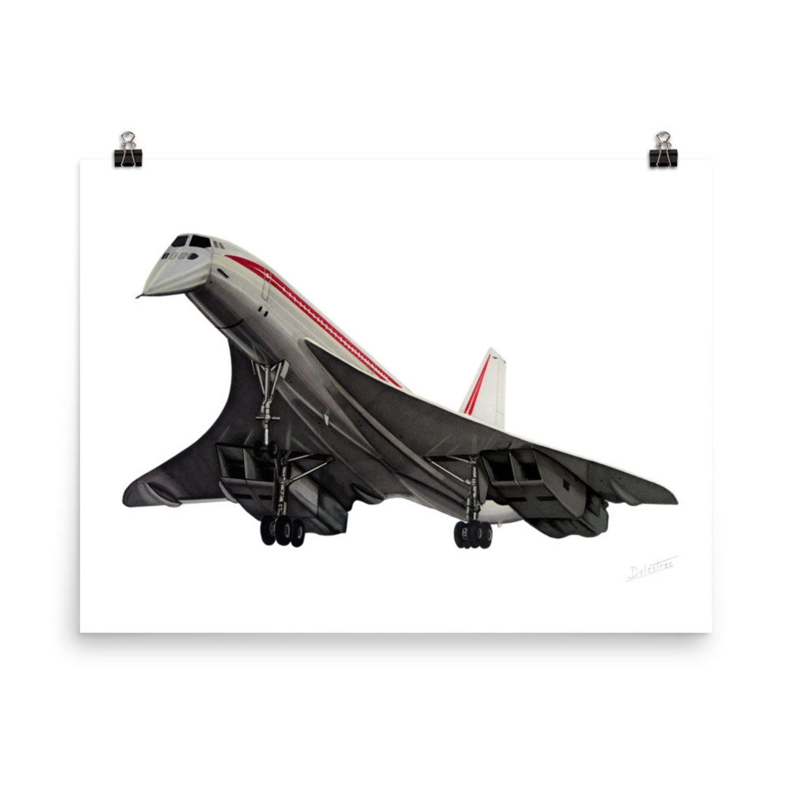 Concorde - Handmade Aviation Illustration - Airplane Poster Wall Art ...
