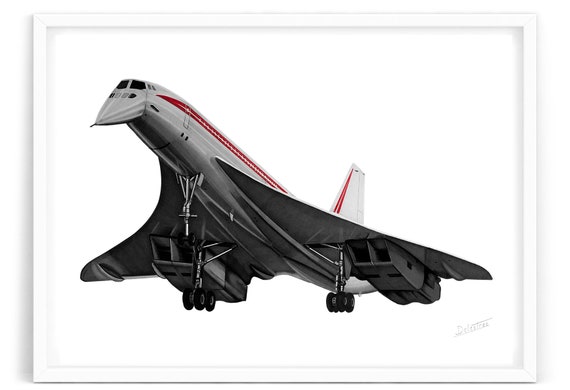 Concorde Handmade Aviation Illustration Airplane Poster | Etsy