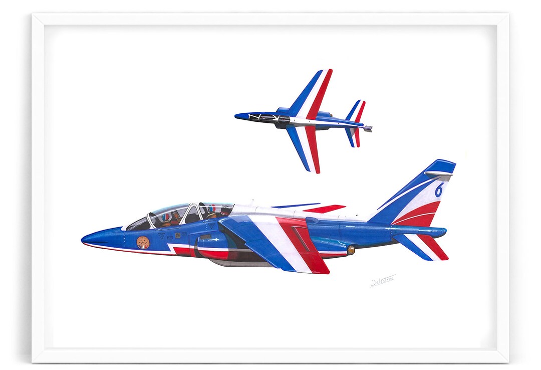 Alphajet Handmade Aviation Illustration Airplane Poster Wall Art Print ...