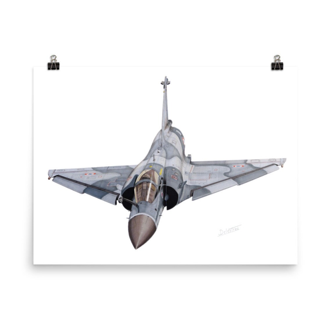 Dassault Mirage 2000 Handmade Aviation Illustration Airplane Poster ...