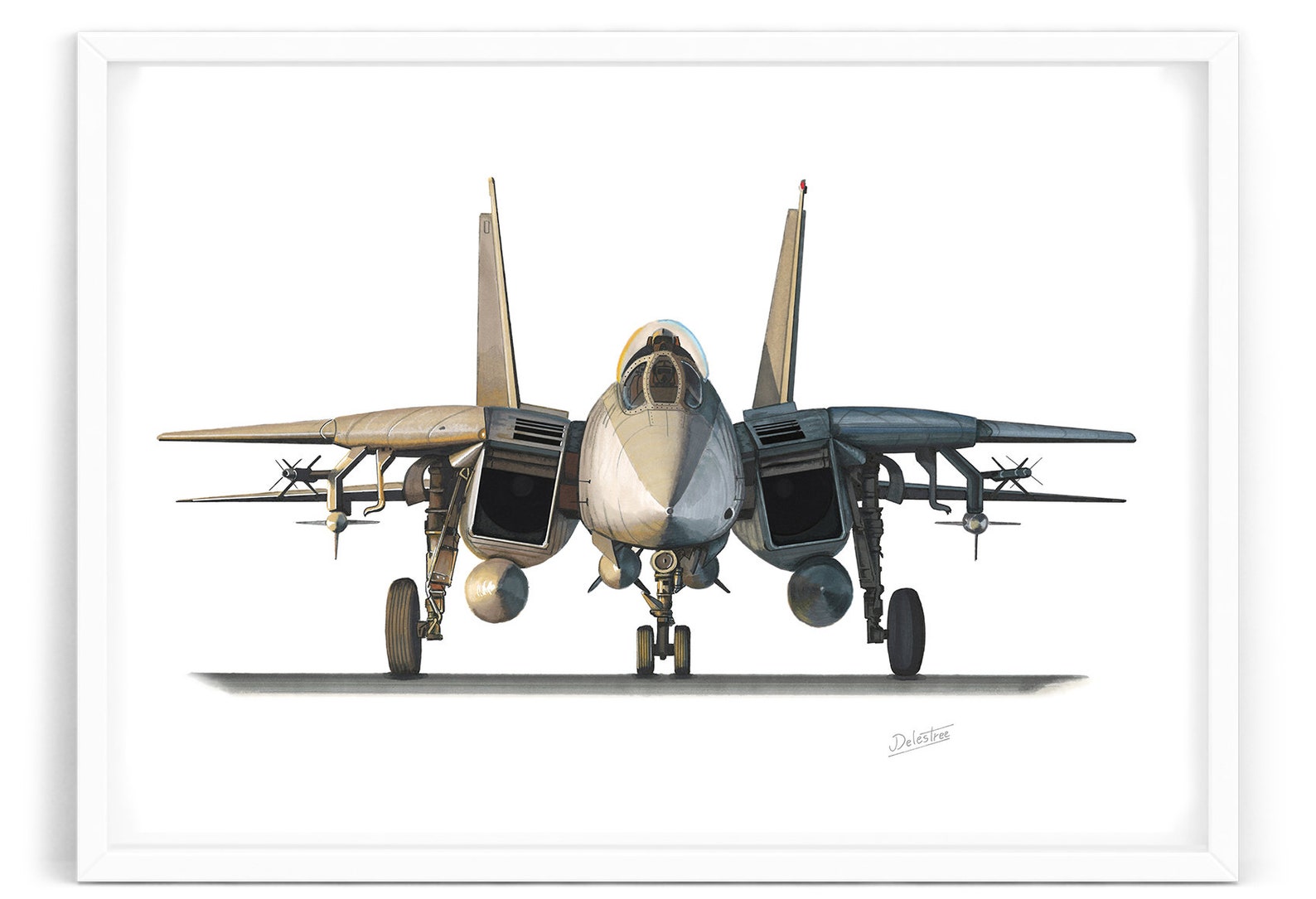 F14 Tomcat Handmade Aviation Illustration Airplane Poster Wall Art ...