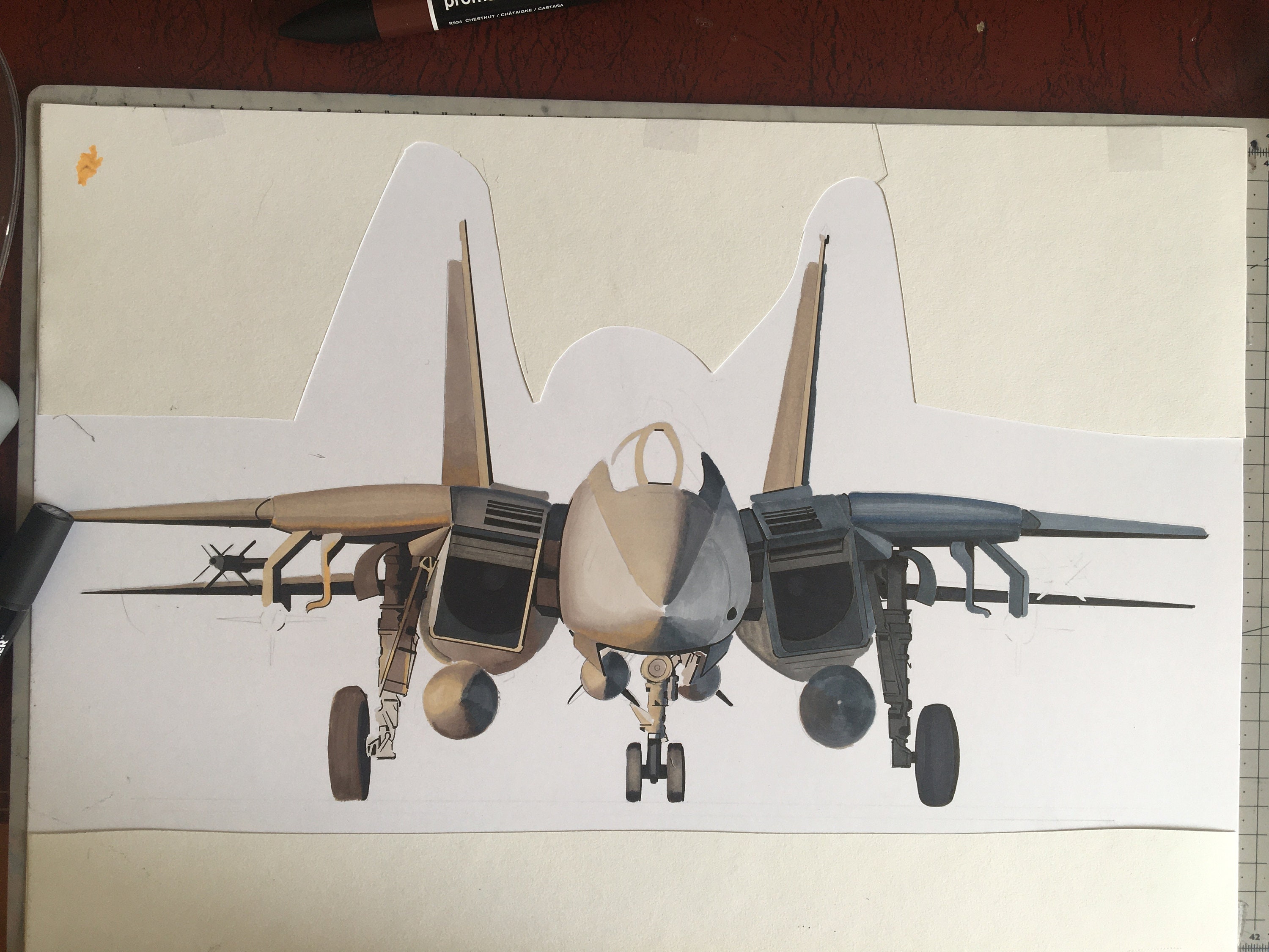F14 Tomcat Handmade Aviation Illustration Airplane Poster Wall Art ...