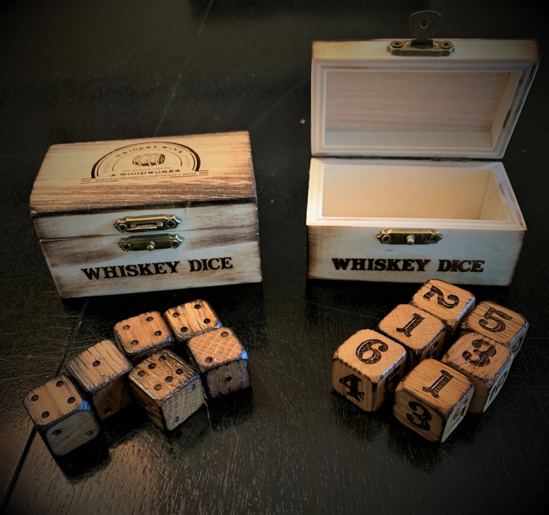 Handmade Whiskey Barrel Dice Set: Upcycled Bourbon Wood Dice - Etsy