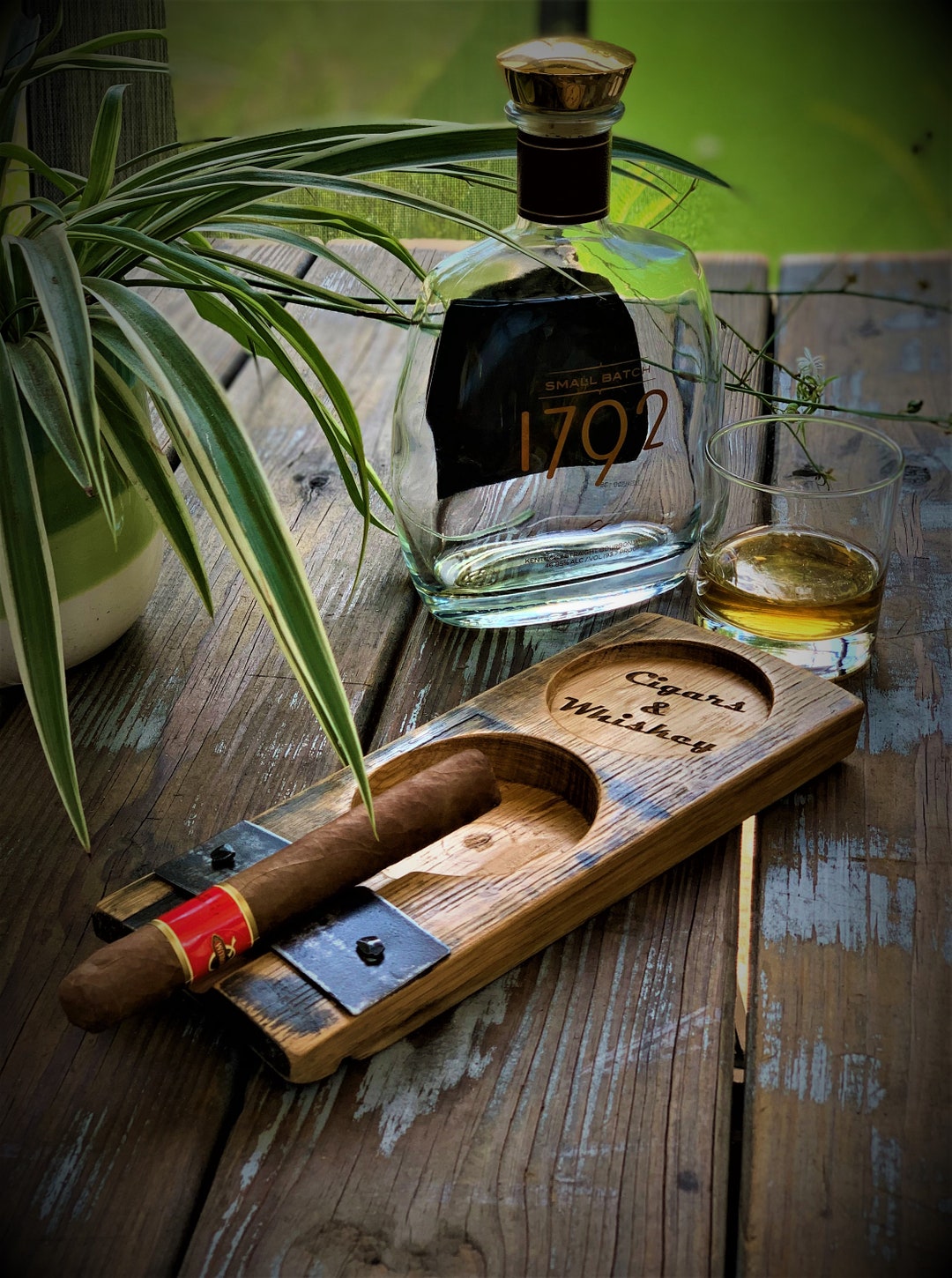 Cigar Holder Whiskey Stave Cigar/rocks Glass Holder Cigar - Etsy