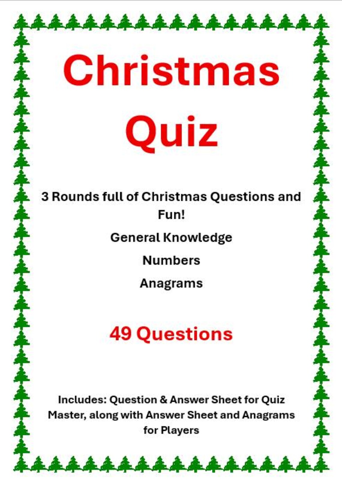 Christmas Quiz - Fun for Family and Friends - Etsy Canada