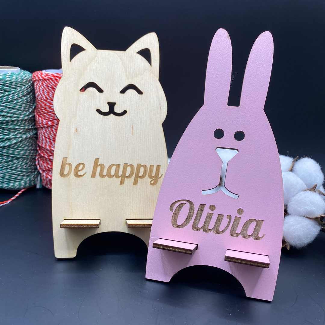 Phone Stand Personalized Phone Holder Wood Docking Station - Etsy