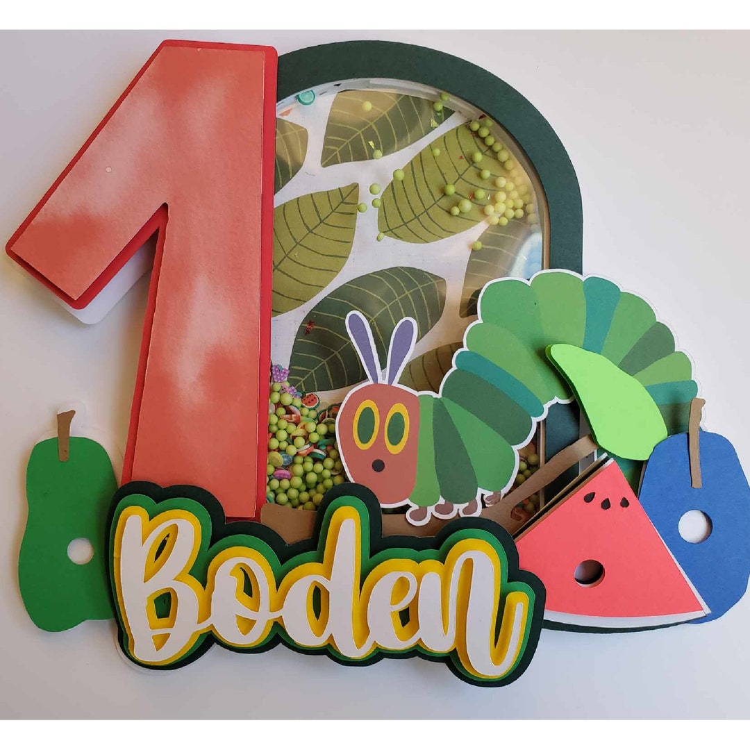 Caterpillar Cake Topper Hungry Theme Caterpillar Theme First Birthday ...