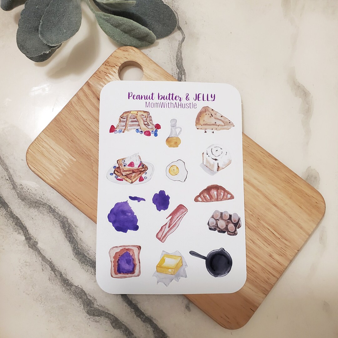 Water Color Breakfast Sticker Sheet, Cute Food Stickers, Morning ...