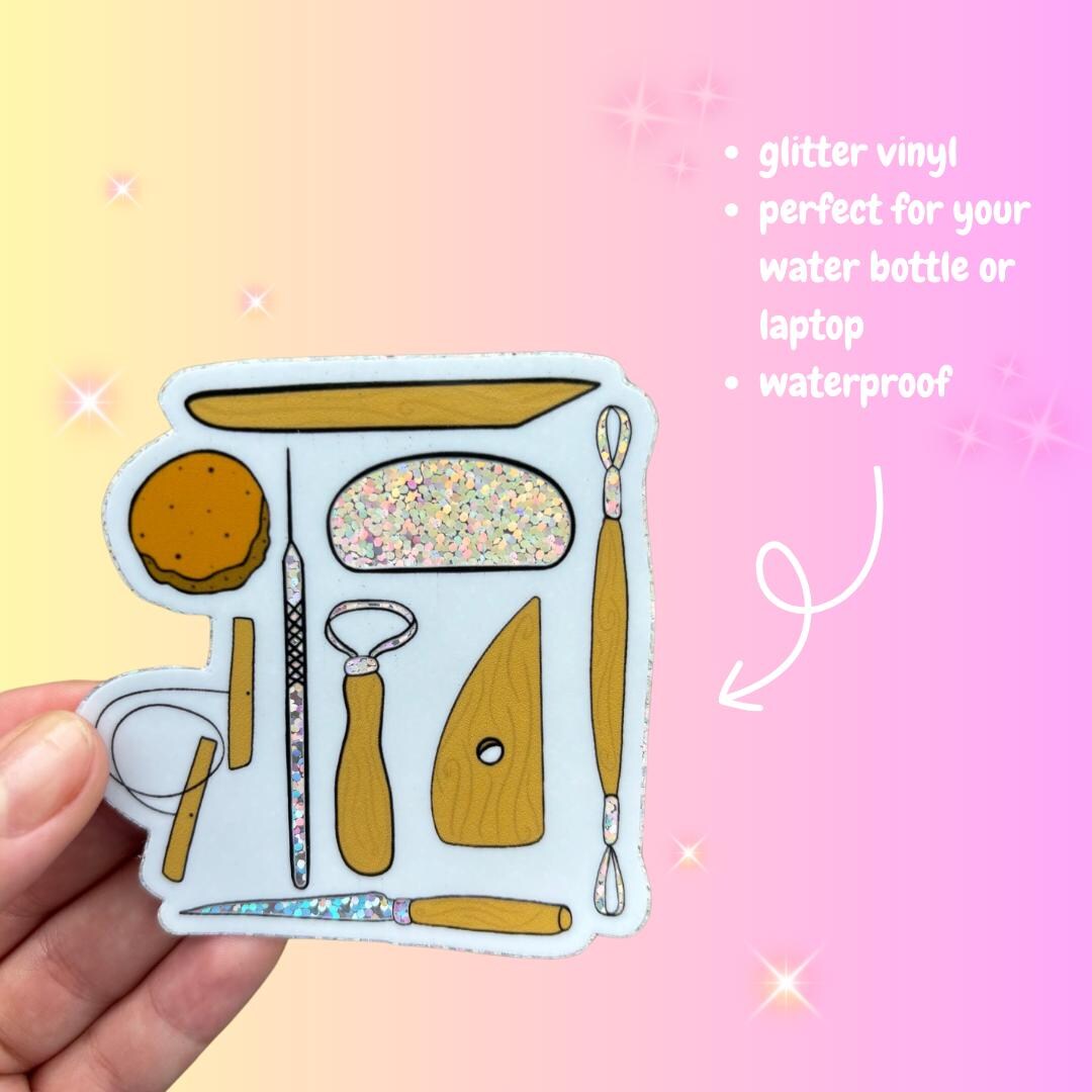 Glittery Pottery Tools Sticker - Etsy