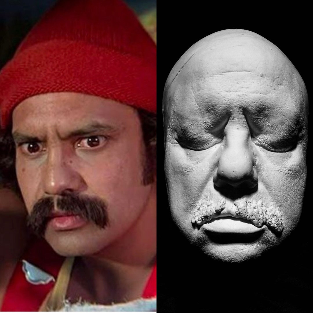 Cheech Marin Life Cast Face Cast in White Hydrocal Plaster .cheech ...
