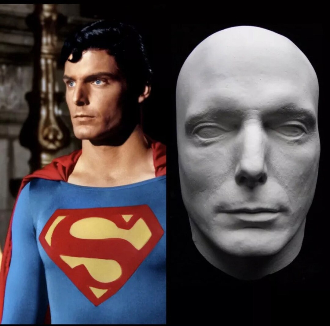 Christopher Reeve Life Face Cast. Life Size Cast in White Hydrocal ...