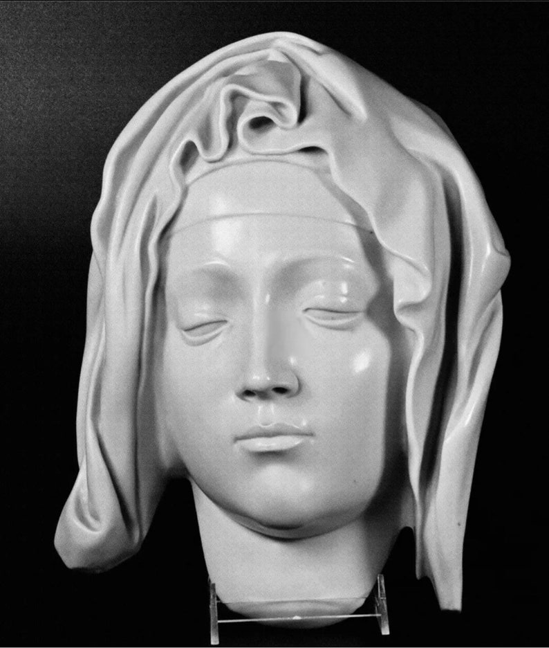 Michelangelos Mother Mary Life Size Cast, Face Cast, From His Marble ...