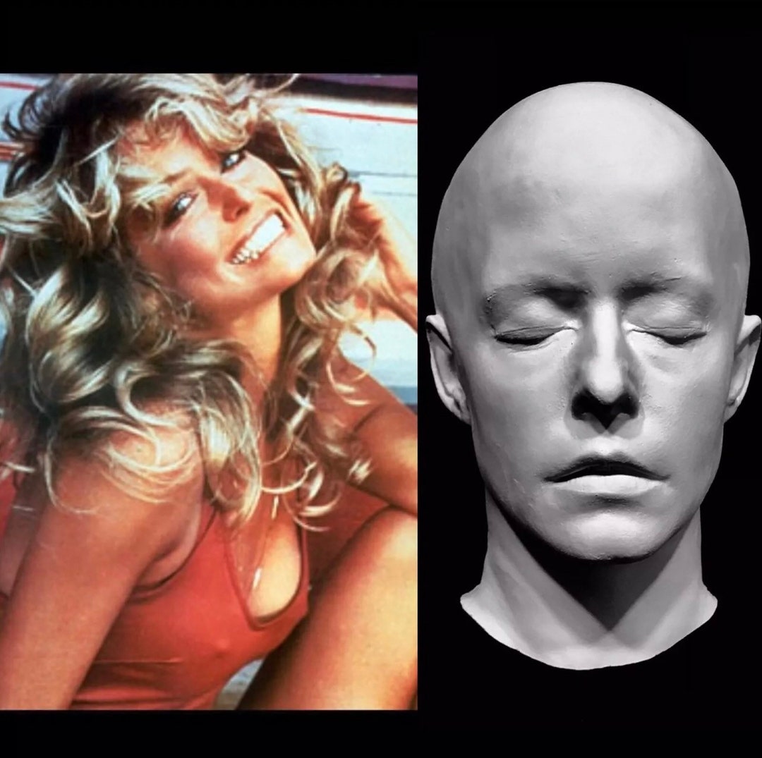 Farrah Fawcett Life Mask, Face Cast in White Hydrocal Plaster. Jill ...