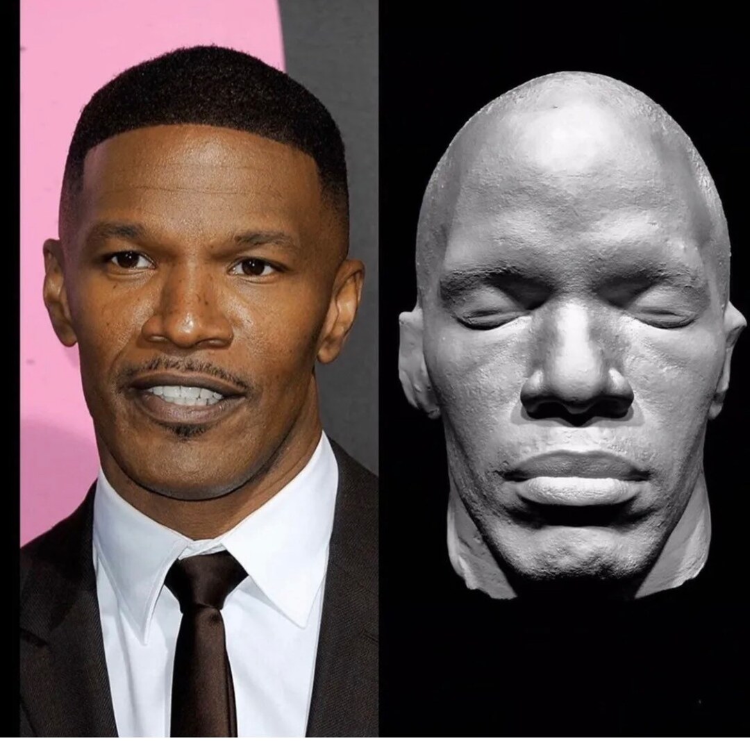 Jamie Fox Life Cast, Face Cast in White Reinforced Plaster. Pray for ...