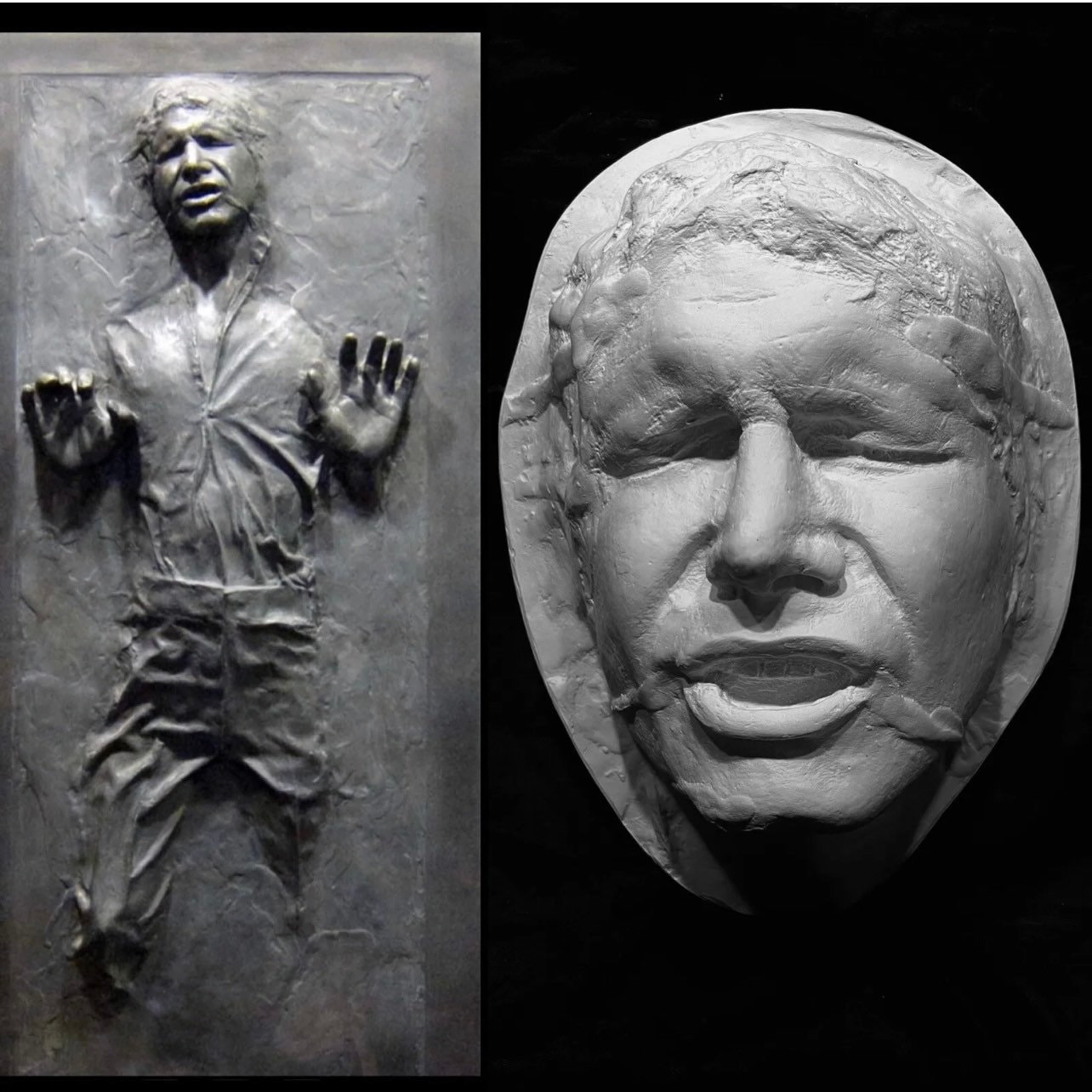 Han Solo Frozen in Carbonite Life Mask Face Cast in White or Painted ...